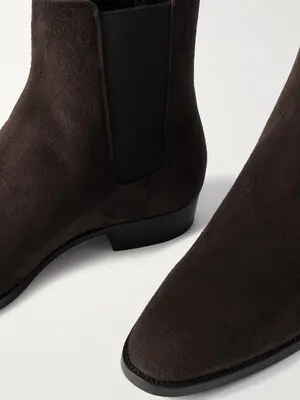 Saint Laurent Wyatt Suede Chelsea Boots - Brown