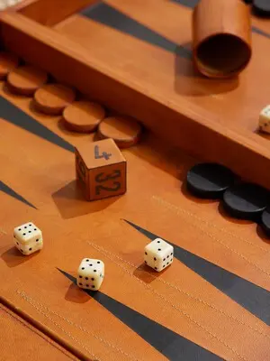 THE CONRAN SHOP Wood And Leather Backgammon Set