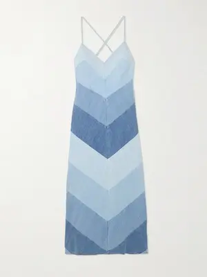 Zimmermann Tallow Paneled Denim Maxi Dress