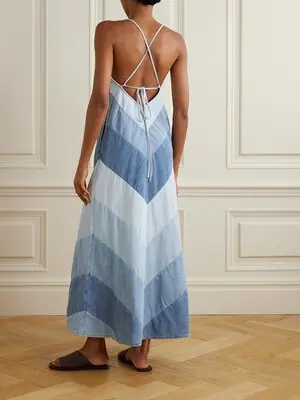 Zimmermann Tallow Paneled Denim Maxi Dress