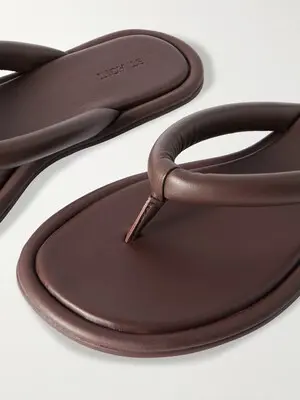 ST. AGNI Sumi Padded Leather Flip Flops - Brown