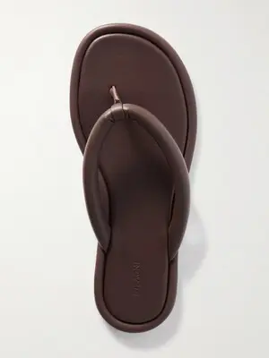 ST. AGNI Sumi Padded Leather Flip Flops - Brown