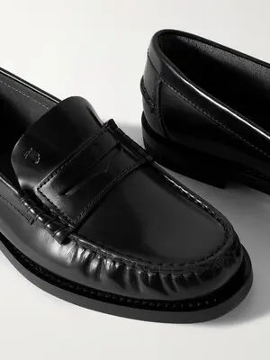 TOD'S Gathered Leather Loafers - Black