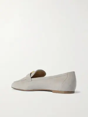 TOD'S Embellished Nubuck Loafers - Brown