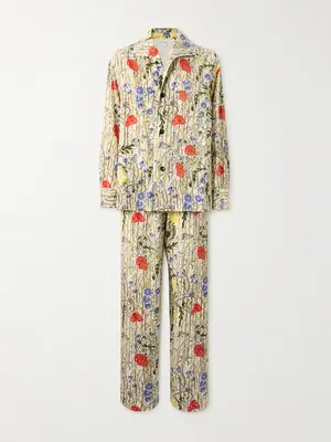 Bottega Veneta Floral-print Satin-twill Shirt And Pants Set - Multi