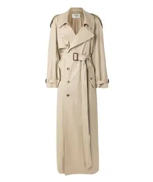 Saint Laurent Oversized Belted Cotton-twill Trench Coat