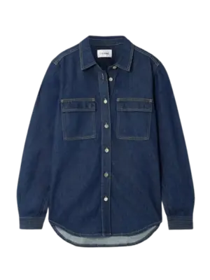 FRAME The Trapunto Topstitched Organic Denim Shirt