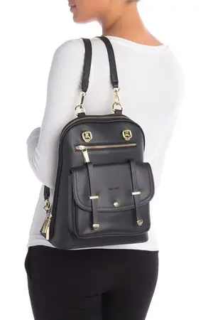 BELLE & BLOOM 5th Ave Leather Backpack - Black