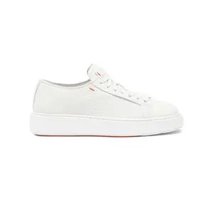 Santoni Tumbled Leather Low-top Sneakers