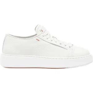 Santoni Tumbled Leather Low-top Sneakers - White