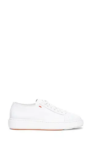 Santoni Anginal Tumbled Leather Sneakers - White