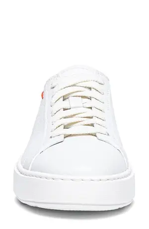 Santoni Anginal Tumbled Leather Sneakers - White