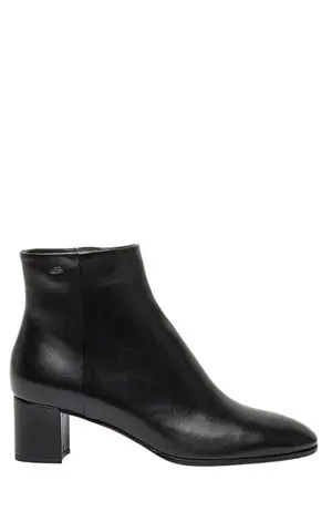 SANTONI Leather Mid-Heel Ankle Boots