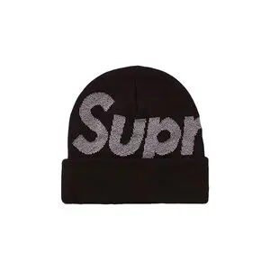 Supreme 3m Reflective Big Logo Beanie - Black
