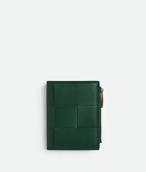 BOTTEGA  VENETA Cassette Small Bi-fold Wallet - Emerald Green