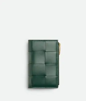 BOTTEGA  VENETA Cassette Medium Bi-fold Wallet - Emerald Green