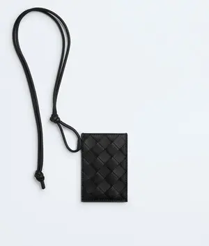 Bottega Veneta Intrecciato Badge Holder - Black
