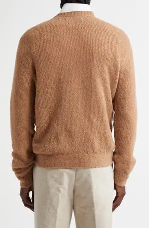 Thom Sweeney Felted Wool & Cashmere Blend Sweater - Camel