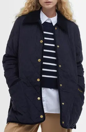 Barbour Cornelia Quilted Jacket - Dark Navy/ Sky Dress Tartan