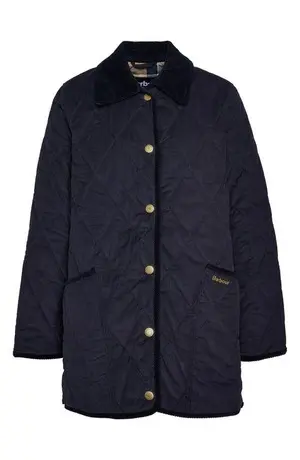 Barbour Cornelia Quilted Jacket - Dark Navy/ Sky Dress Tartan