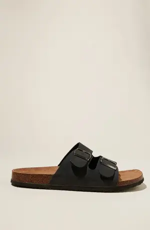 COTTON ON Double Buckle Sandal - Black