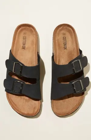 COTTON ON Double Buckle Sandal - Black