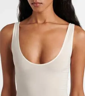 THE ROW Mandie Silk-blend Bodysuit - White