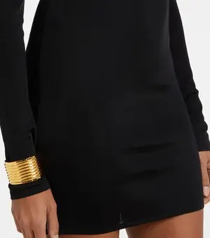 Saint Laurent Knitted Minidress - Black
