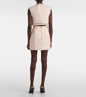 Balmain Checked Tweed Miniskirt