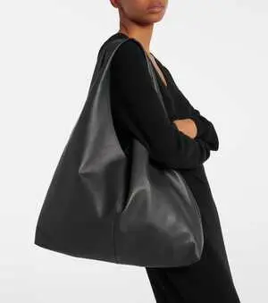 THE ROW Bindle Medium Leather Tote Bag - Black
