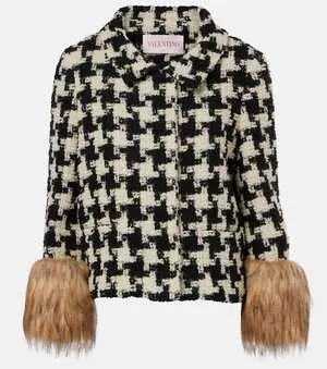 Valentino Garavani Macro Pied De Poule Tweed Jacket - Black