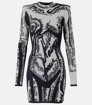 Balmain Knitted Minidress - Grey