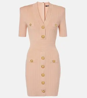 Balmain Knitted Mini Dress - Neutrals