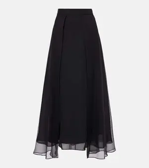 Brunello Cucinelli Silk Midi Skirt