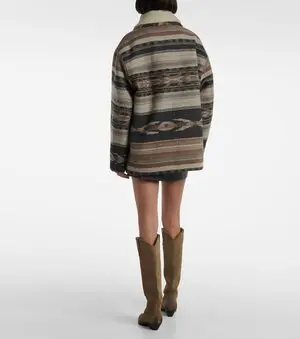 MARANT ETOILE Dorcas Faux Shearling-trimmed Pea Coat