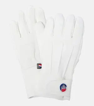 Fusalp Glacier Leather-trimmed Ski Gloves - White