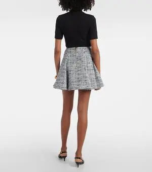 Balmain Space-dyed Cotton-blend Miniskirt
