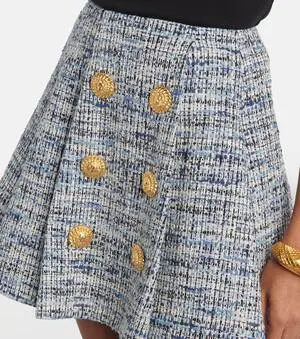 Balmain Space-dyed Cotton-blend Miniskirt