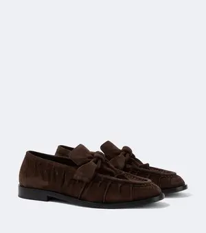 Bottega Veneta Astaire Knot Suede Loafers - Brown