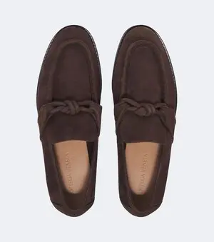 Bottega Veneta Astaire Knot Suede Loafers - Brown