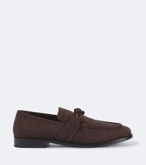 Bottega Veneta Astaire Knot Suede Loafers - Brown