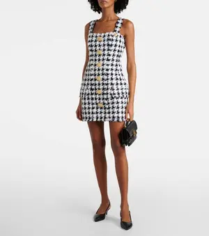 Balmain Houndstooth Tweed Mini Dress