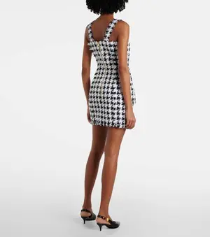 Balmain Houndstooth Tweed Mini Dress