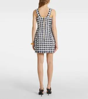 Balmain Houndstooth Tweed Mini Dress