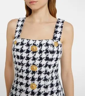 Balmain Houndstooth Tweed Mini Dress