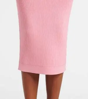 Balmain Ribbed-knit Midi Skirt