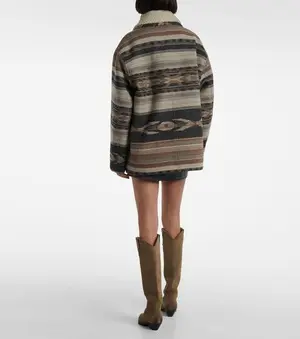 MARANT ETOILE Dorcas Faux Shearling-trimmed Pea Coat