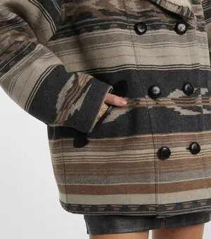 MARANT ETOILE Dorcas Faux Shearling-trimmed Pea Coat