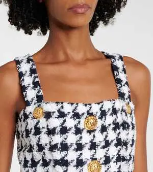 Balmain Houndstooth Tweed Mini Dress