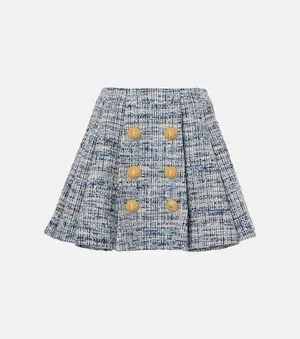 Balmain Space-dyed Cotton-blend Miniskirt
